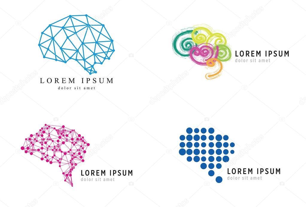 Brain Logo Set Stock Vector Image by ©damlaozturk9 #107257430