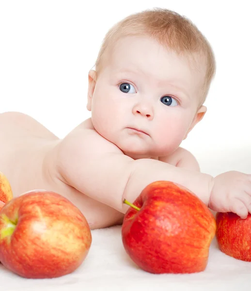 Cute baby with fruits — Stock Photo © SvetlanaFedoseeva #118953838