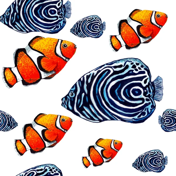 Tropical Fish Pattern. — Stock Photo © kois00kois #125222292