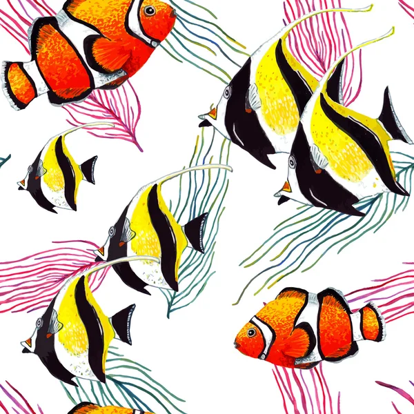 Tropical Fish Pattern. — Stock Photo © kois00kois #125229168