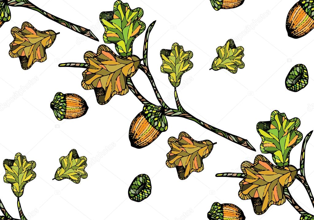 Autumn Oak pattern Stock Illustration by ©kois00kois #107642556