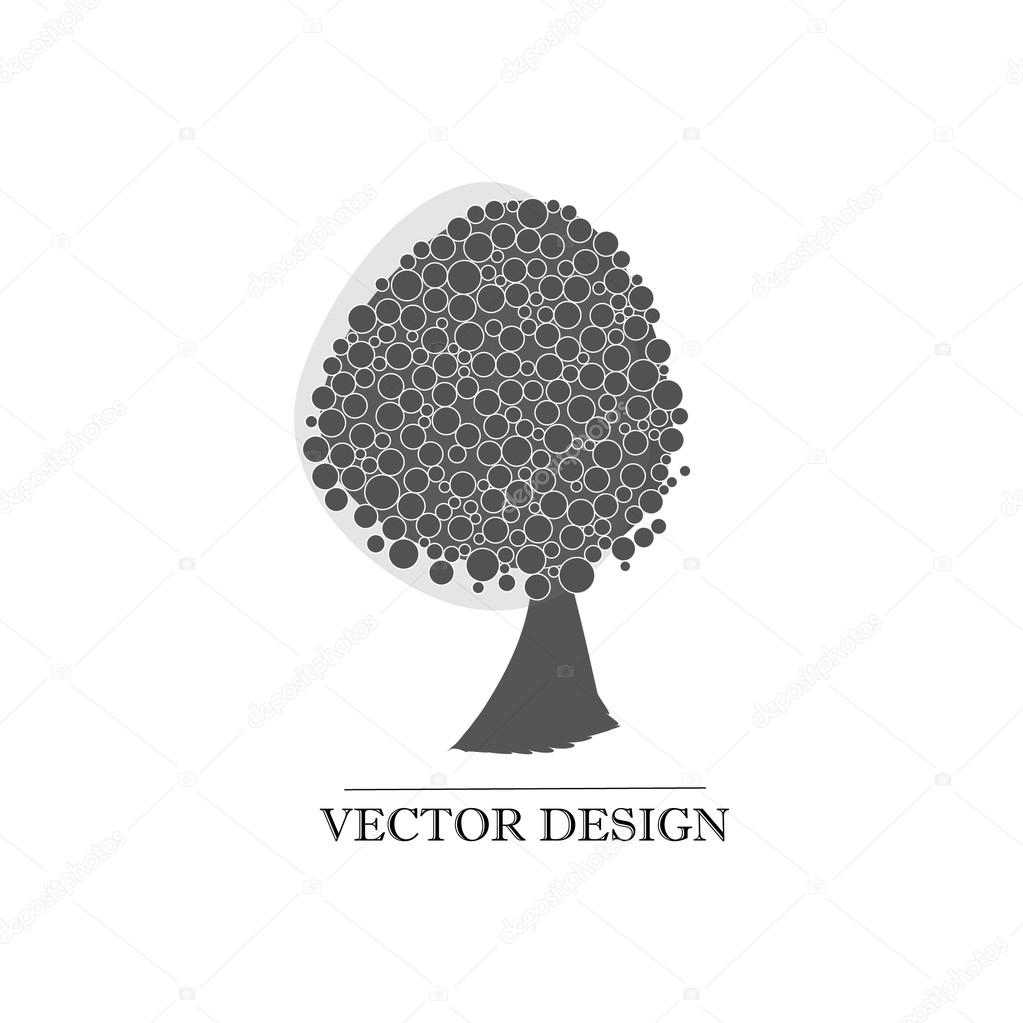 Logotipo rbol gris. Dise o vectorial 2024