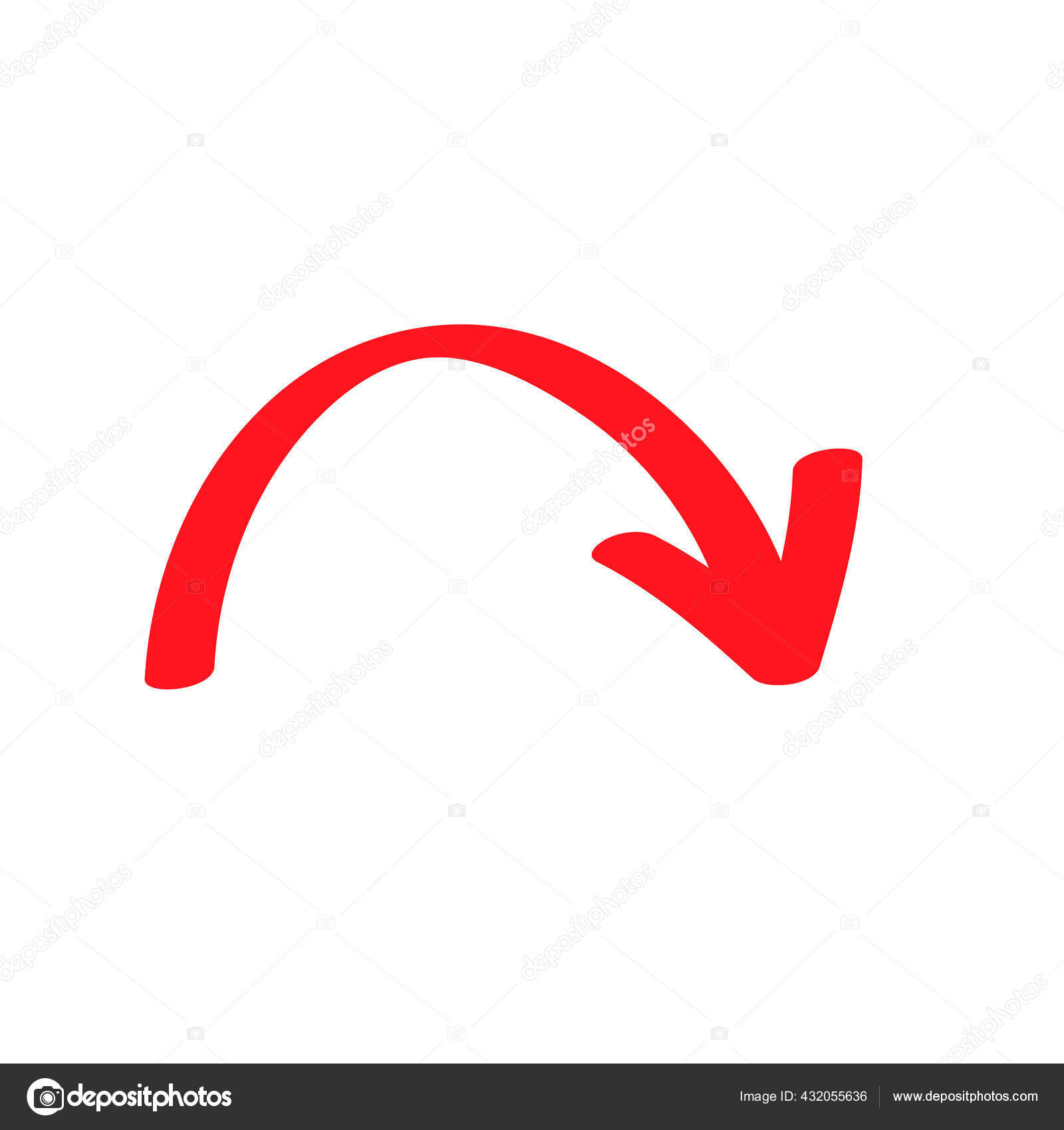 Curved Arrow Pointing Down
