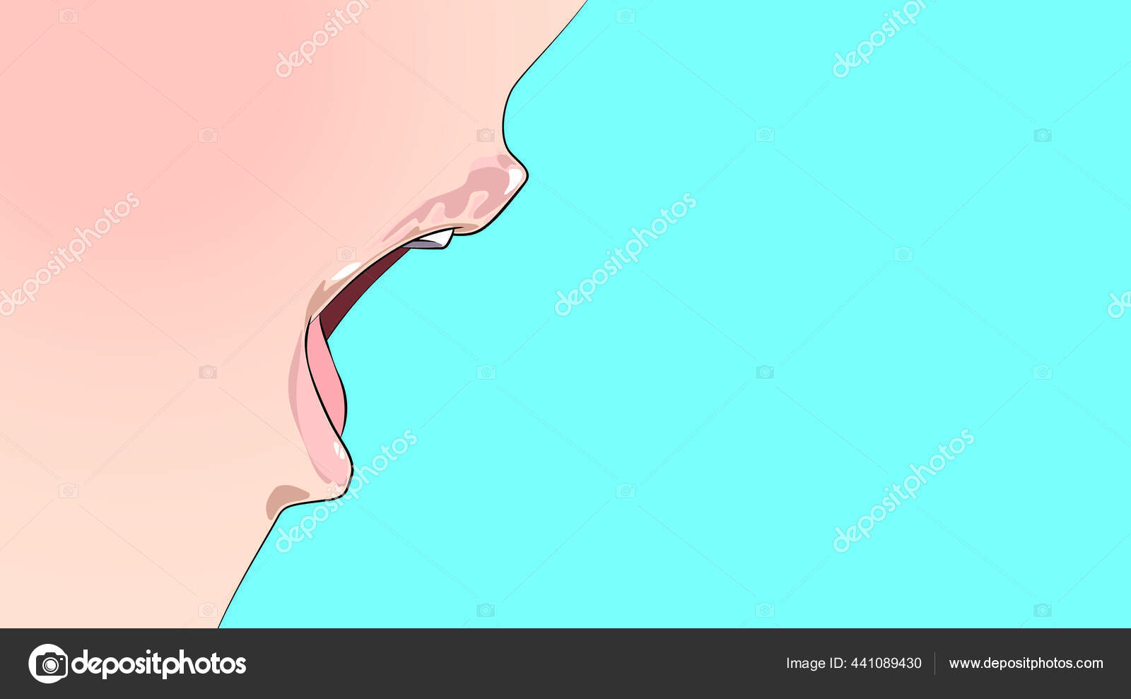 Open Mouth Side View Clipart