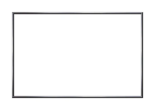 Rectangle Realistic Frame Metal Silver Isolated White Background ...
