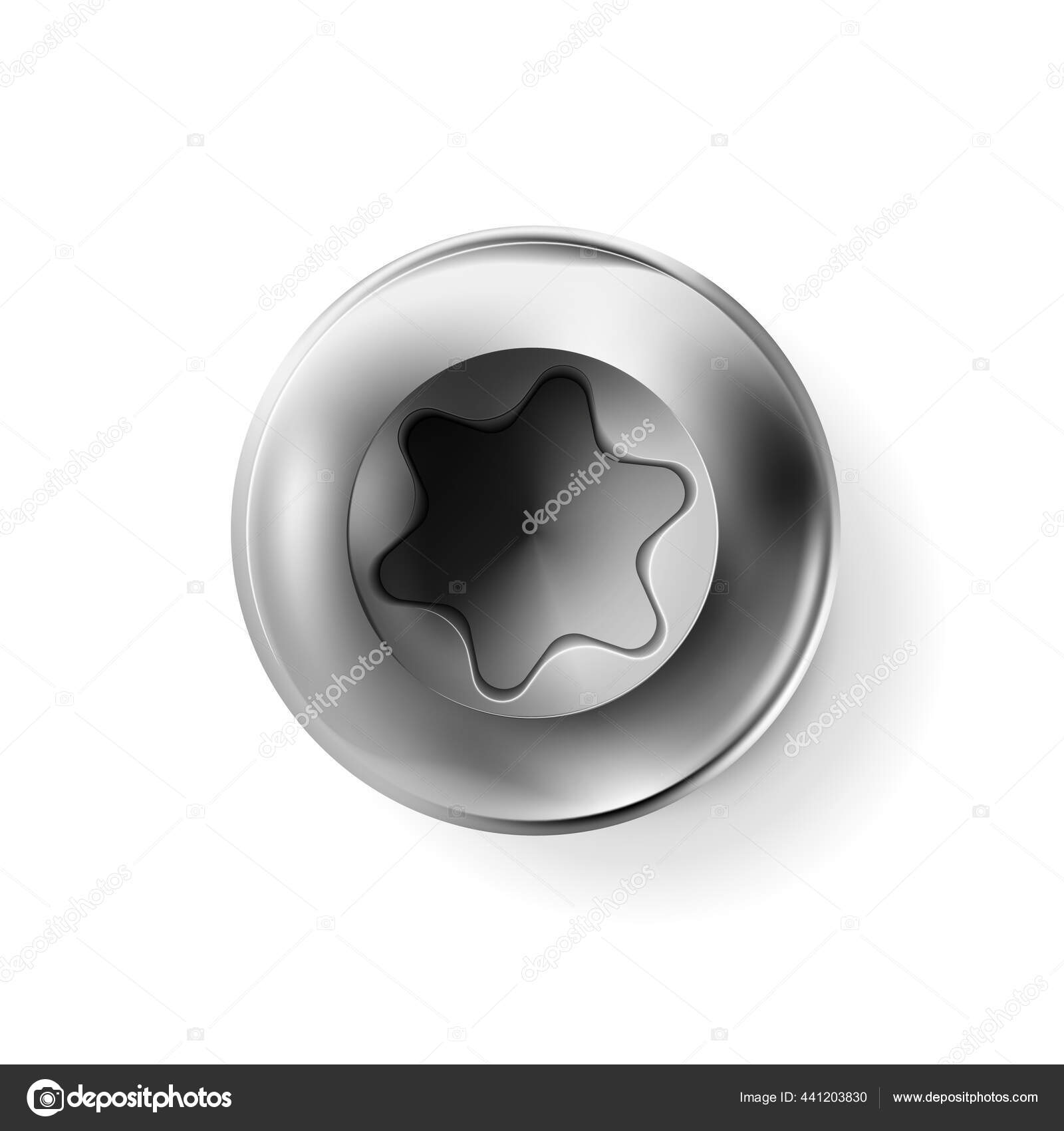 Metal Torx Screw Bolt Cylindrical Head Shiny Cap Twisted Surface Stock ...