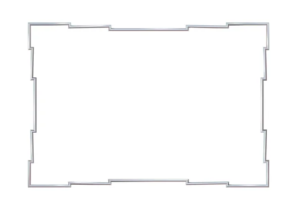 Rectangle Realistic Frame Metal Silver Rounded Corners Slender White ...