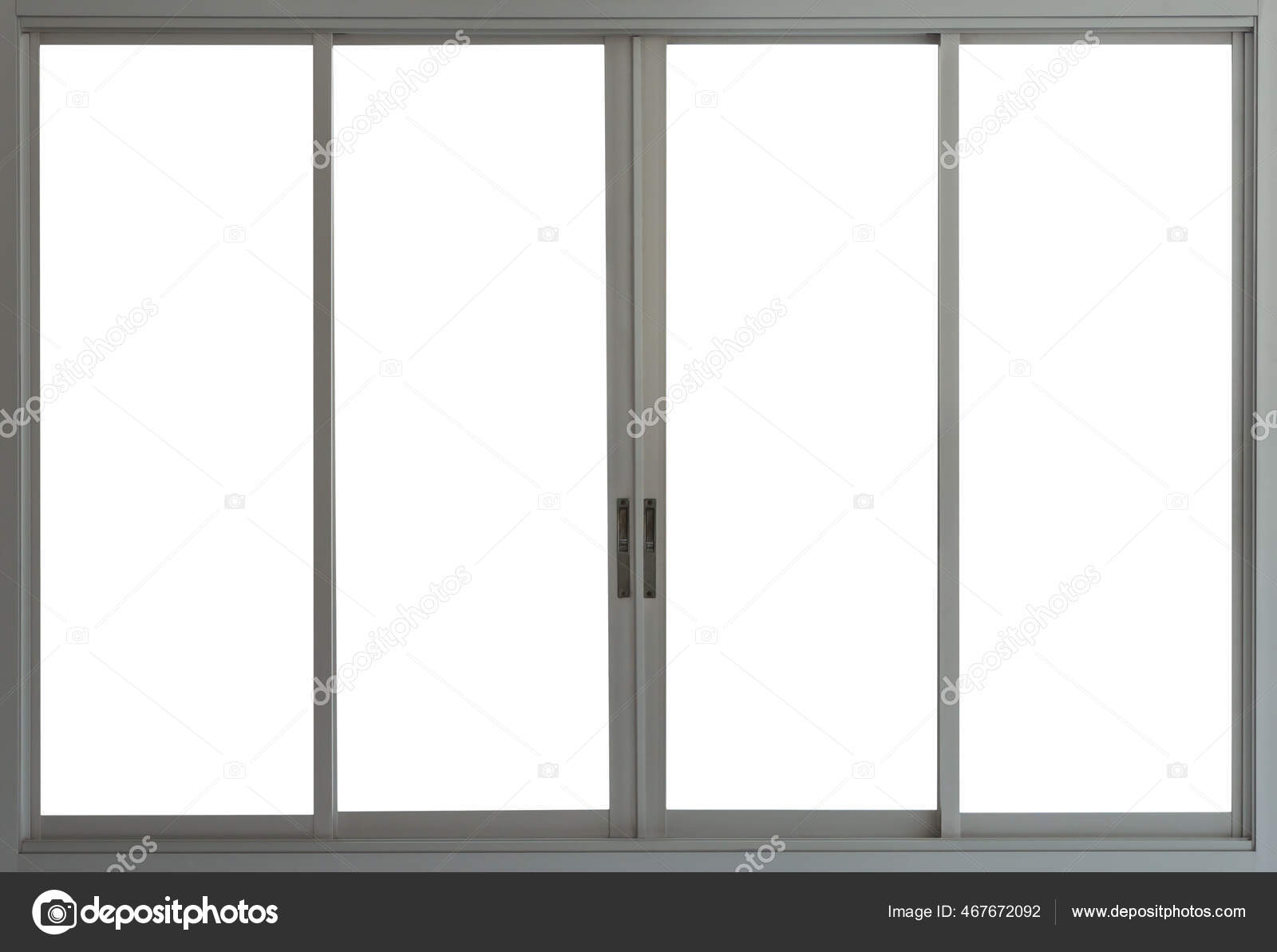 Double Pane Sliding Window Isolated White Background Modern Design ...