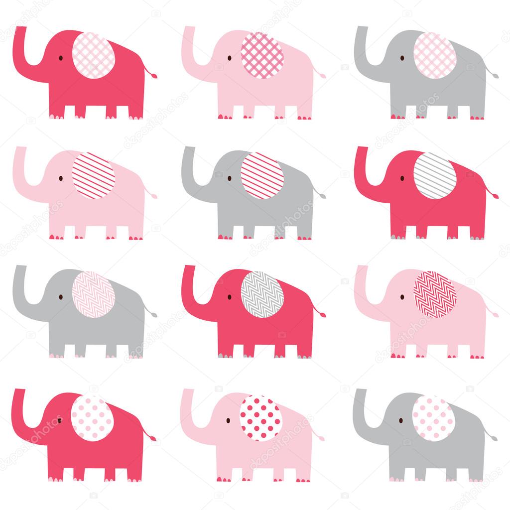 Cute Pink Elephant Background