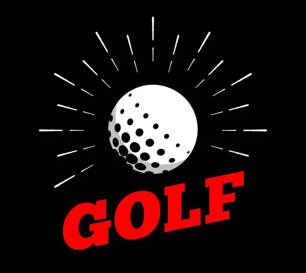 Vector golf sport ball logo icon sun burtst print hand drawn vintage ...