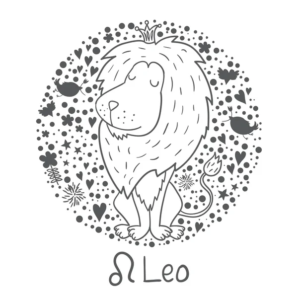 Cute zodiac sign - Leo. — Stock Vector © whynotme.cz #108893890