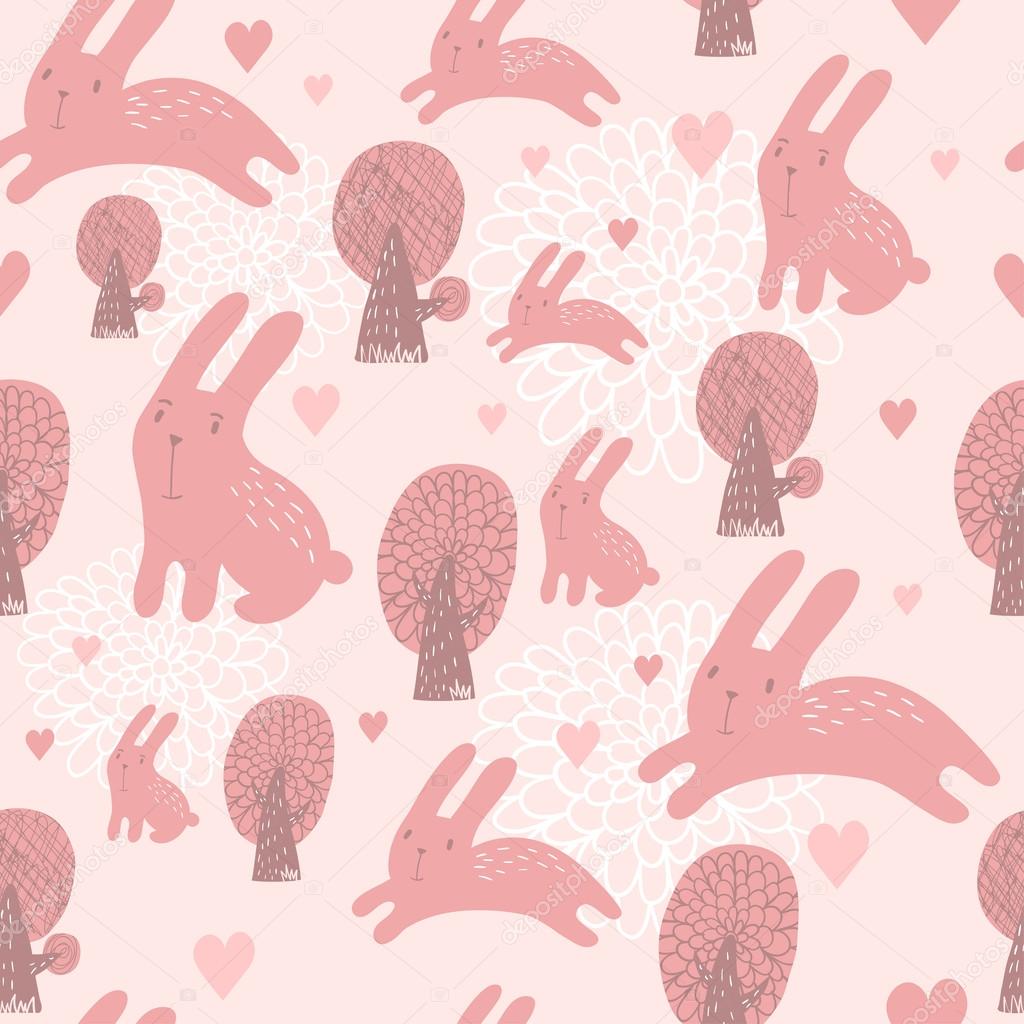 Cartoon seamless pattern with Rabbits Stock Vector by ©whynotme.cz ...