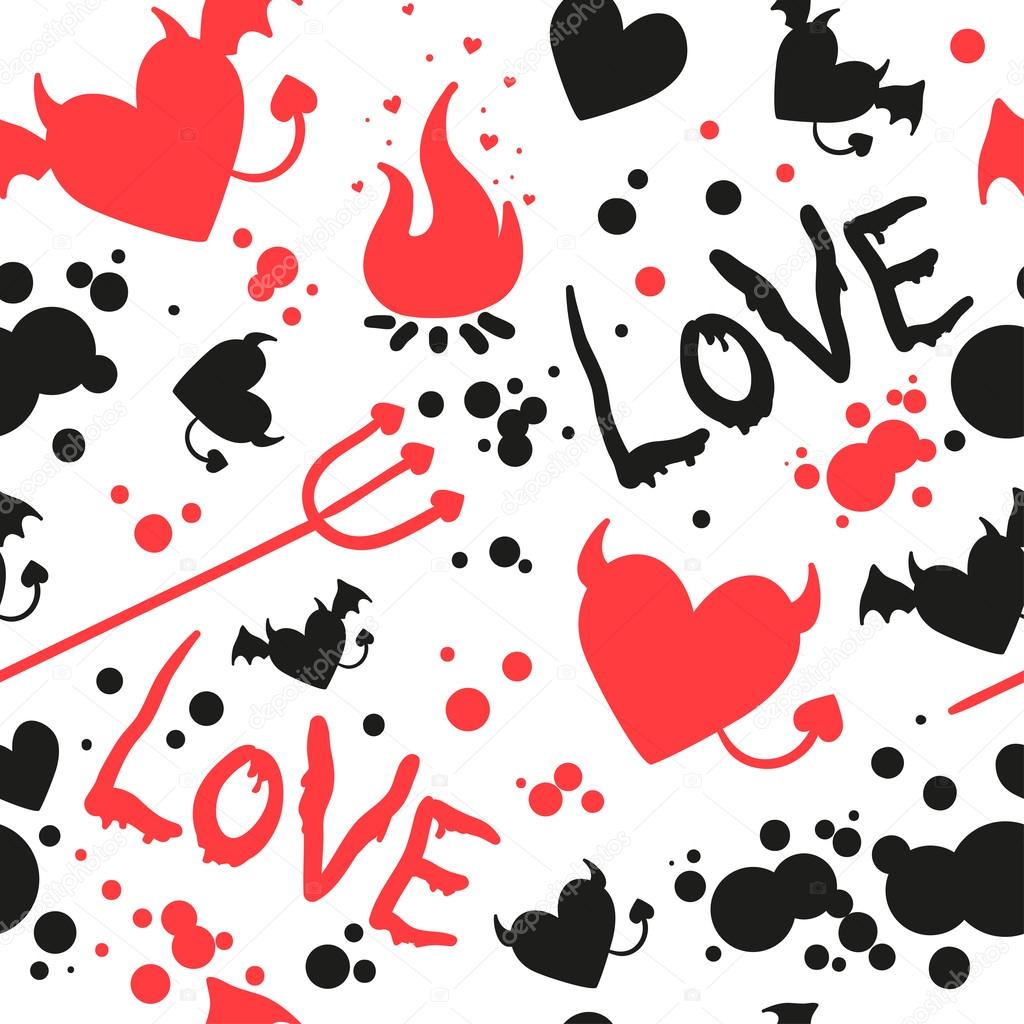 Devil love pattern Stock Vector Image by ©whynotme.cz #108896462