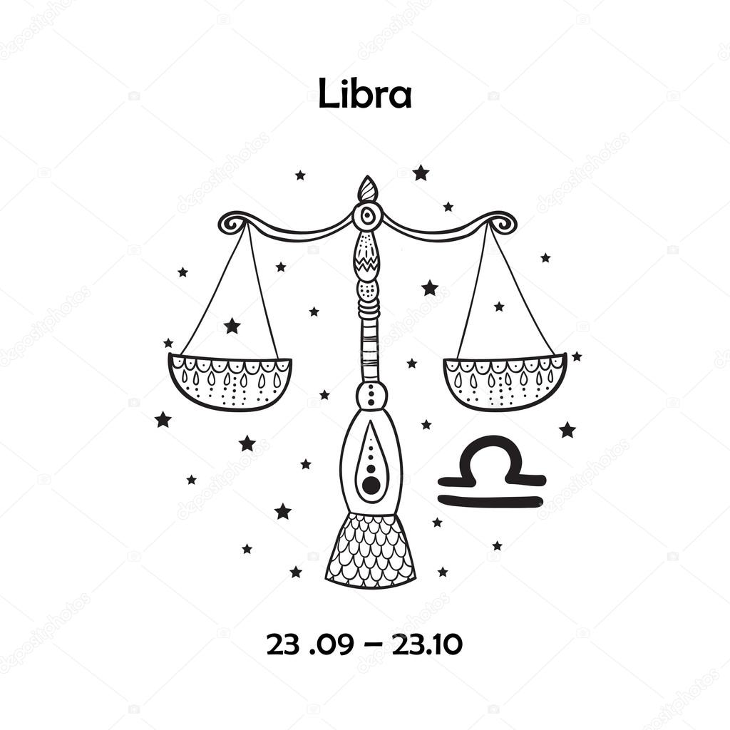 Cute zodiac sign - Libra. Stock Vector Image by ©whynotme.cz #108897498