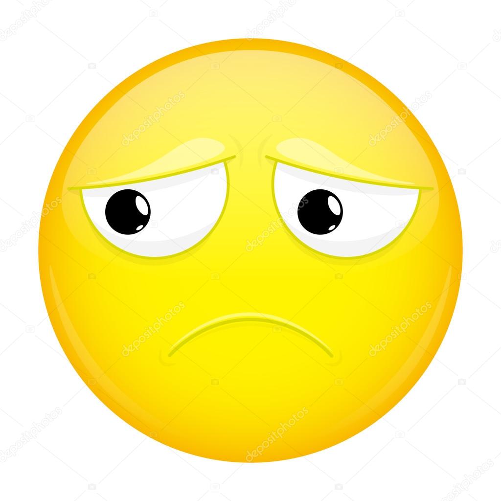 Sad emoji. Bad emotion. Hurt emoticon. Vector illustration smile icon ...