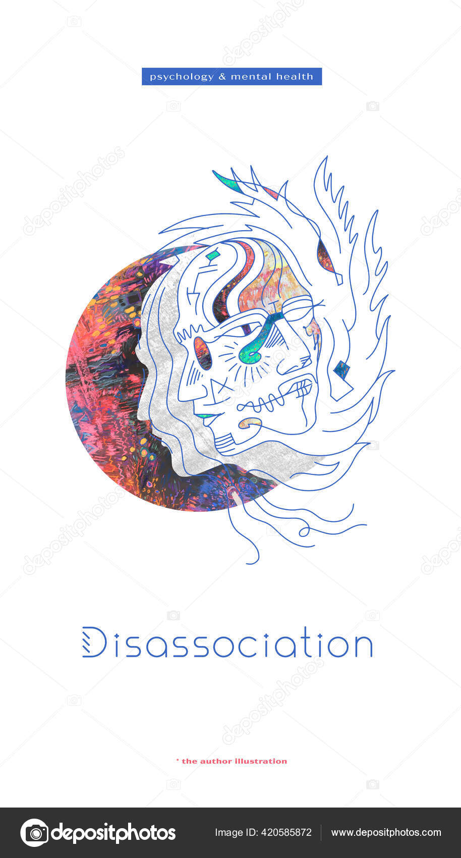 Mental Health Concept Illustration Dual Personality Split Mind Collage ...