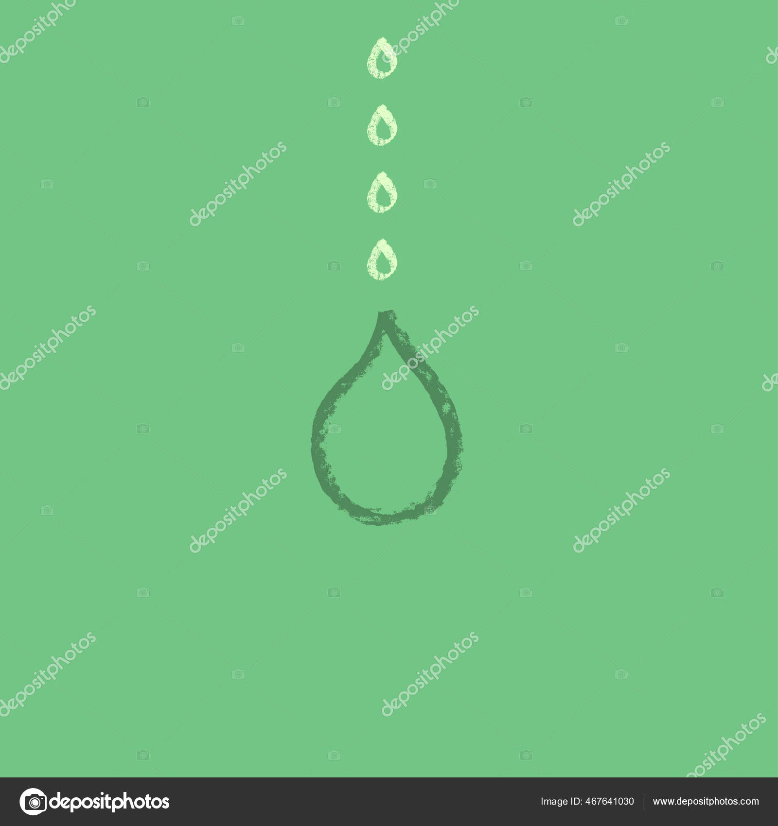 Vector Drop Symbol Hand Drawn Style Charcoal Texture Beauty Studio ...