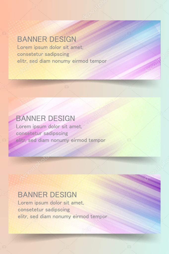Soft Banners Set Banners Set Web Banners Set Art Banners Stock Vector ...