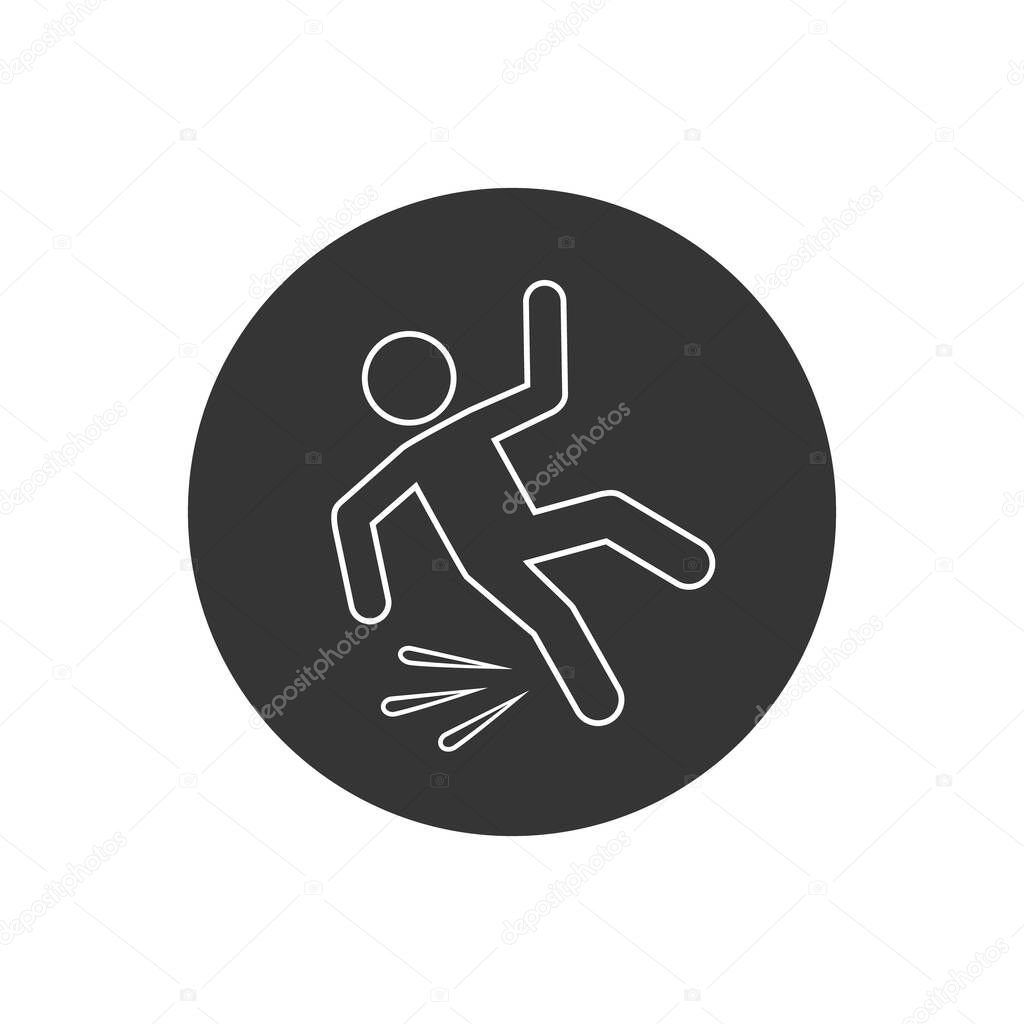 Persona caída vector línea icono aislado sobre fondo blanco 2022