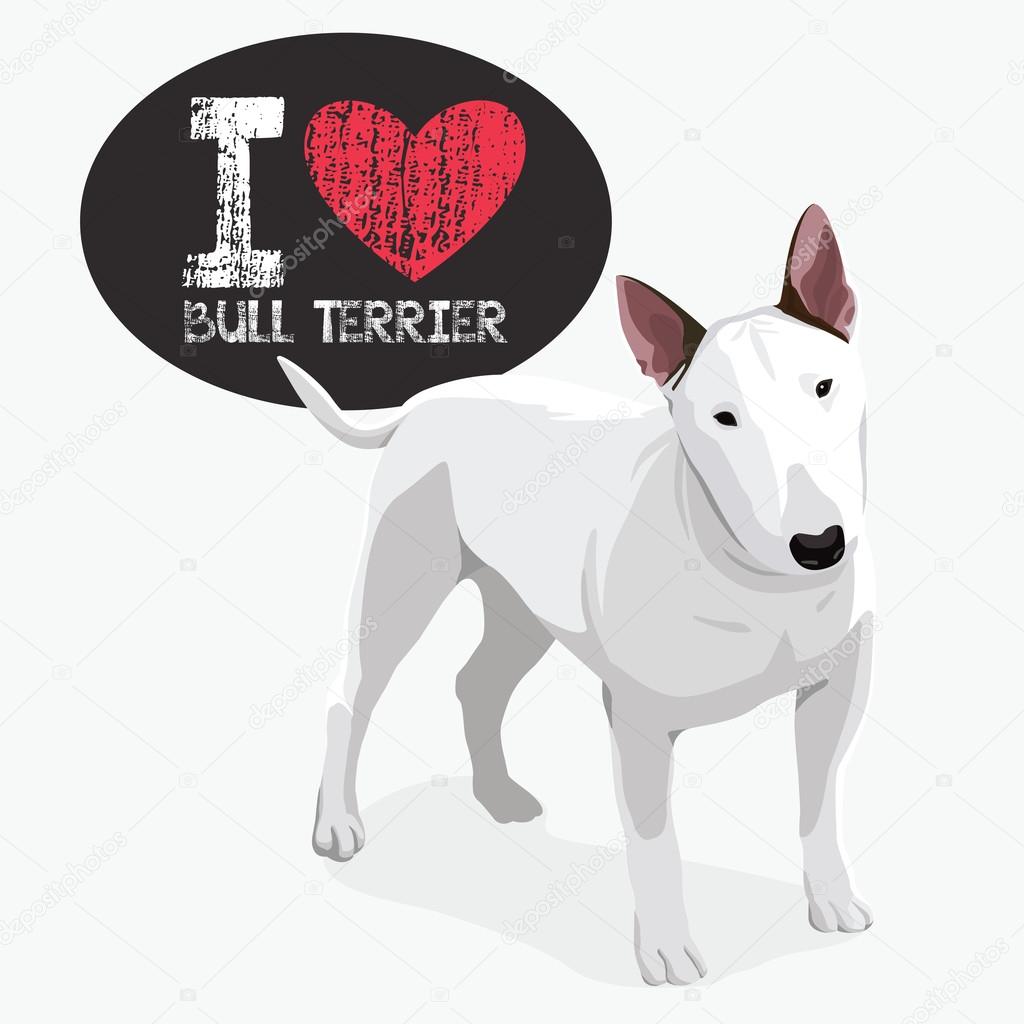 I Love Bull Terrior Stock Vector by ©puaypuayzaa 108799044