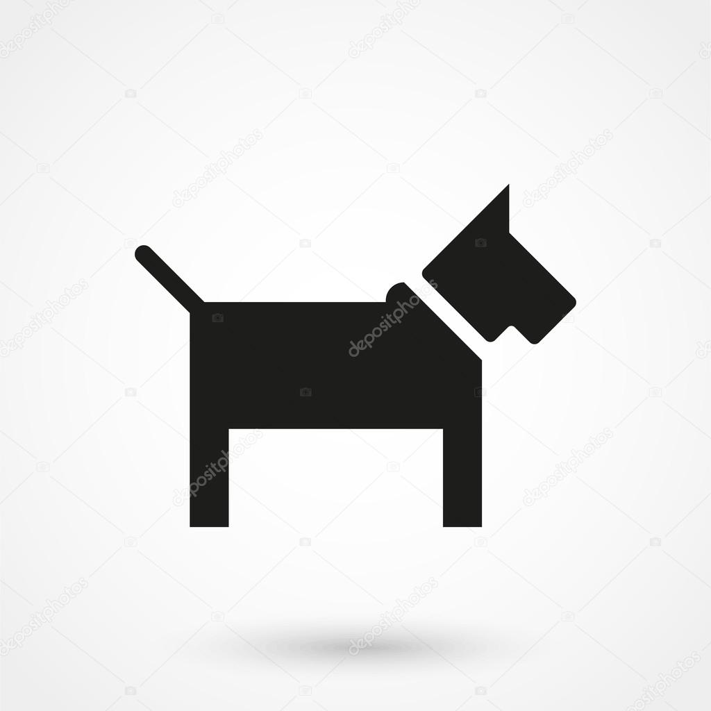 Perro icono vector negro sobre fondo blanco Vector de Stock de ...