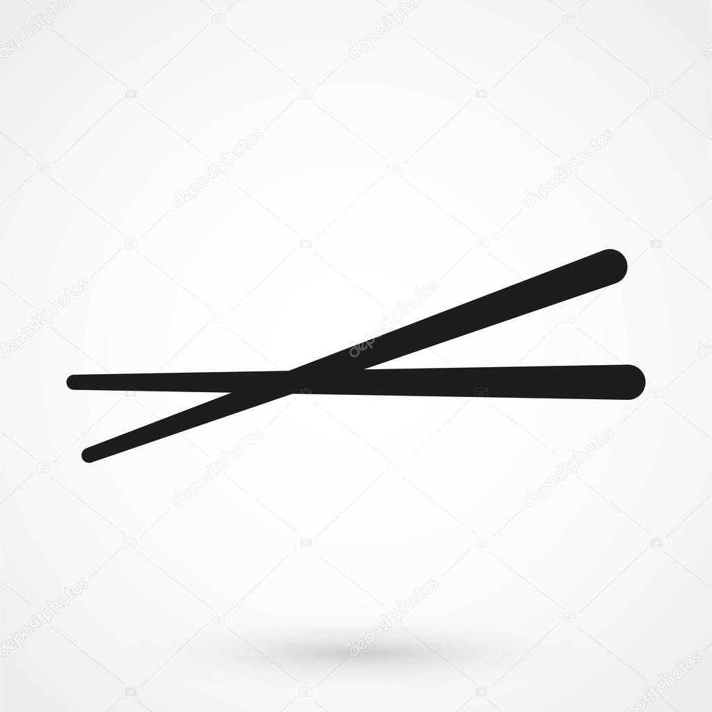 Chopsticks icon on white background in flat style. Simple vector Stock ...