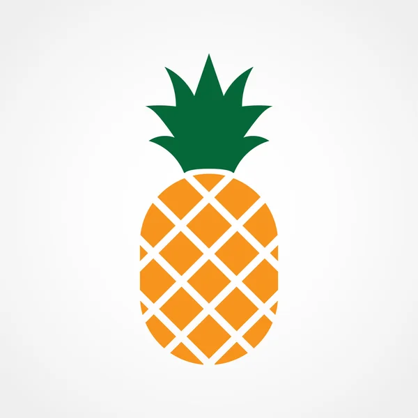 Ananas-Symbol auf weißem Hintergrund in flachem Stil. einfache ...