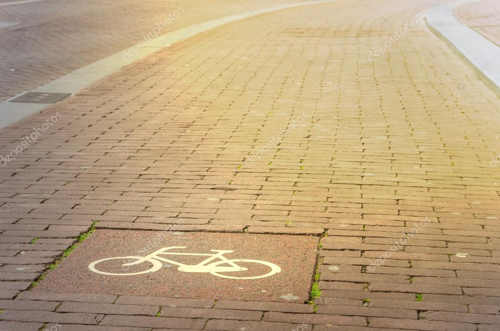 Brick Cycle Lane at Sunset Stock Photo by ©Alpegor6 116722988