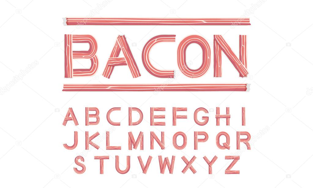 Bacon font uppercase Stock Vector Image by ©noongraphicstudio.gmail.com ...