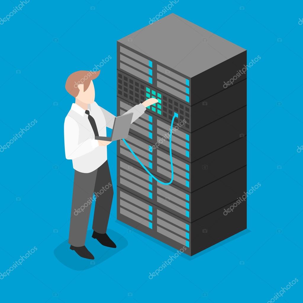 Isometric interior of server room. Stock Vector by ©reenya 122019470