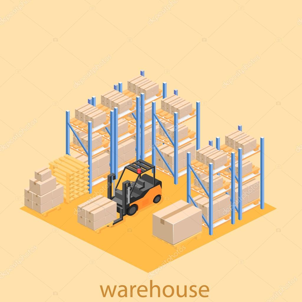 Isometric interior of warehouse Stock Vector Image by ©reenya #122019630