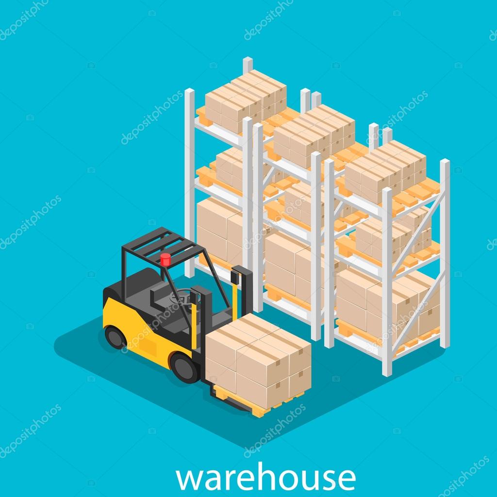 Isometric interior of warehouse. Stock Vector Image by ©reenya #122019720
