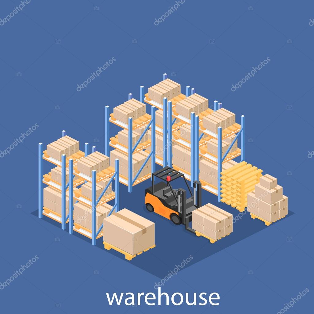 Isometric interior of warehouse. Stock Vector Image by ©reenya #122019908