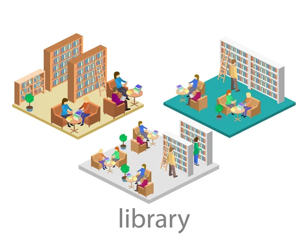 Isometric library vector Vector Art Stock Images | Depositphotos