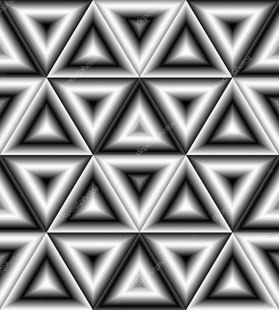 Patrón poligonal monocromático sin costura. Triángulo geométrico patrón ...
