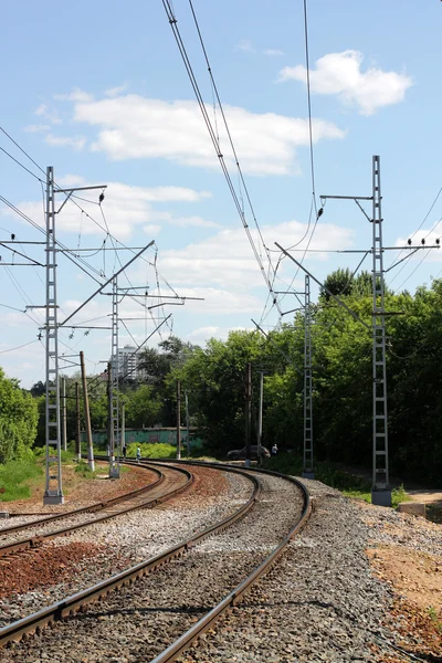 Rails stretching into the distance - Stock Image - Everypixel