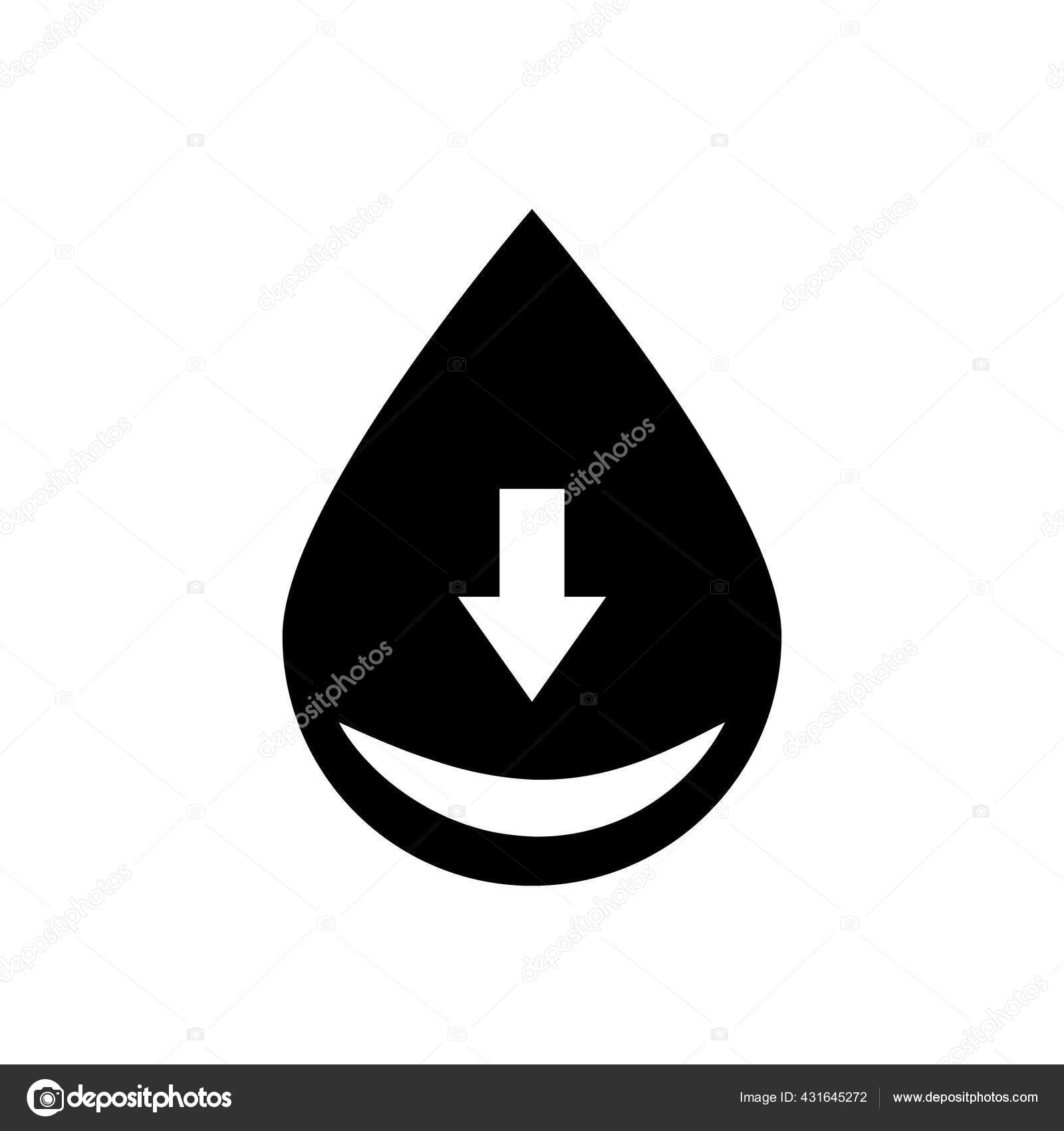 Low Water Level Icon White Background Vector Sign Stock Vector Image by ...