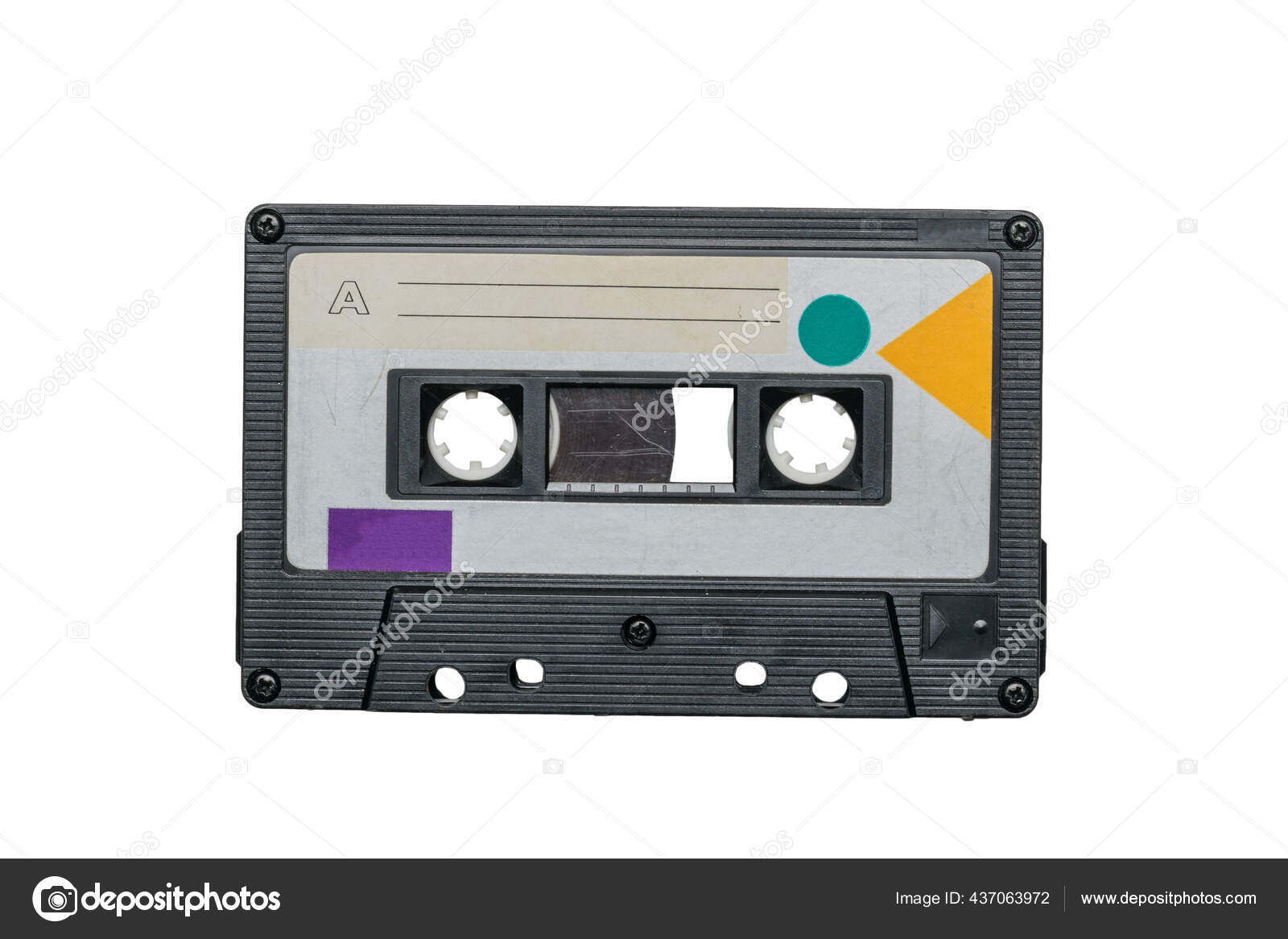 Retro Cassette Magnetic Tape Isolated White Background Retro Carrier ...