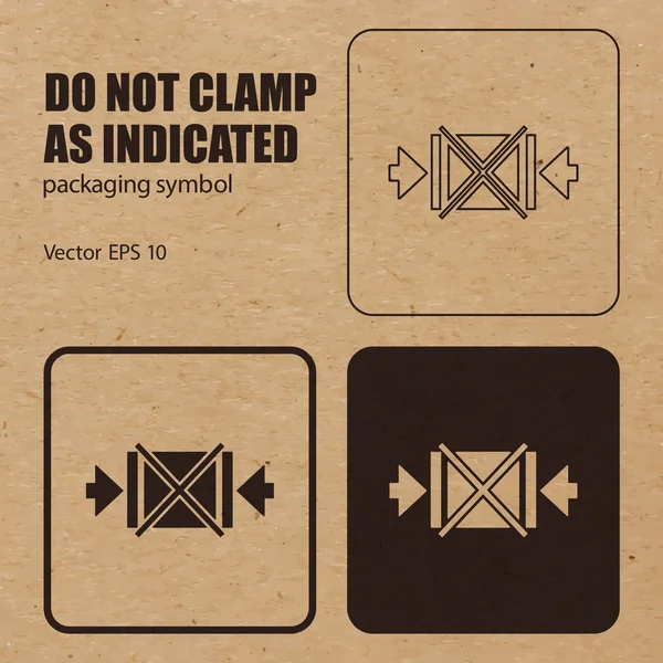 Clamp Here vector packaging symbol — Stock Vector © laverock #122660366