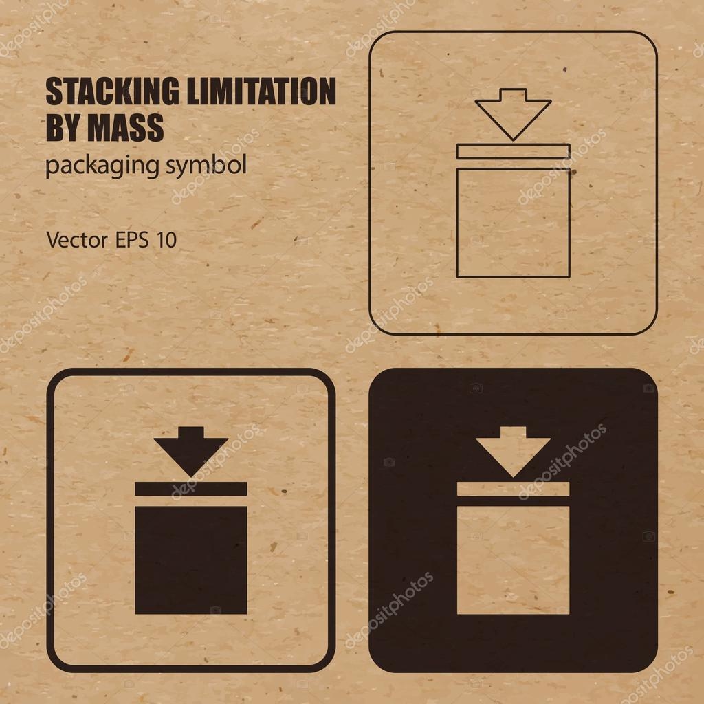 Stacking Limitation By Mass Vector Packaging Symbol — Stock Vector