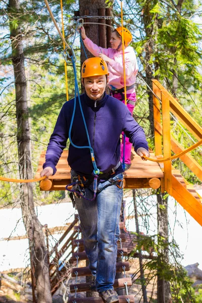 A man in a ropes course - Stock Image - Everypixel