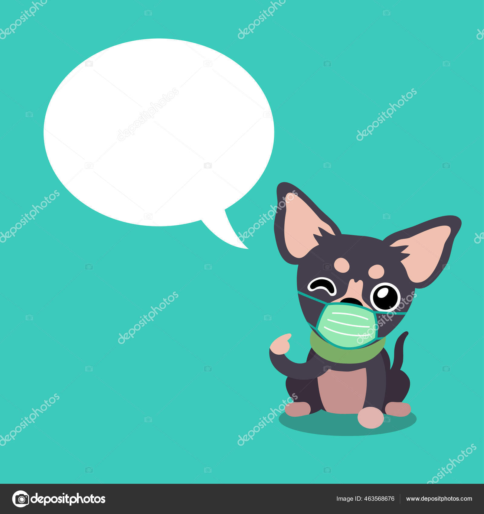 Personaje Dibujos Animados Chihuahua Perro Con Máscara Facial ... Personaje Dibujos Animados Chihuahua Perro Con Máscara Facial ...