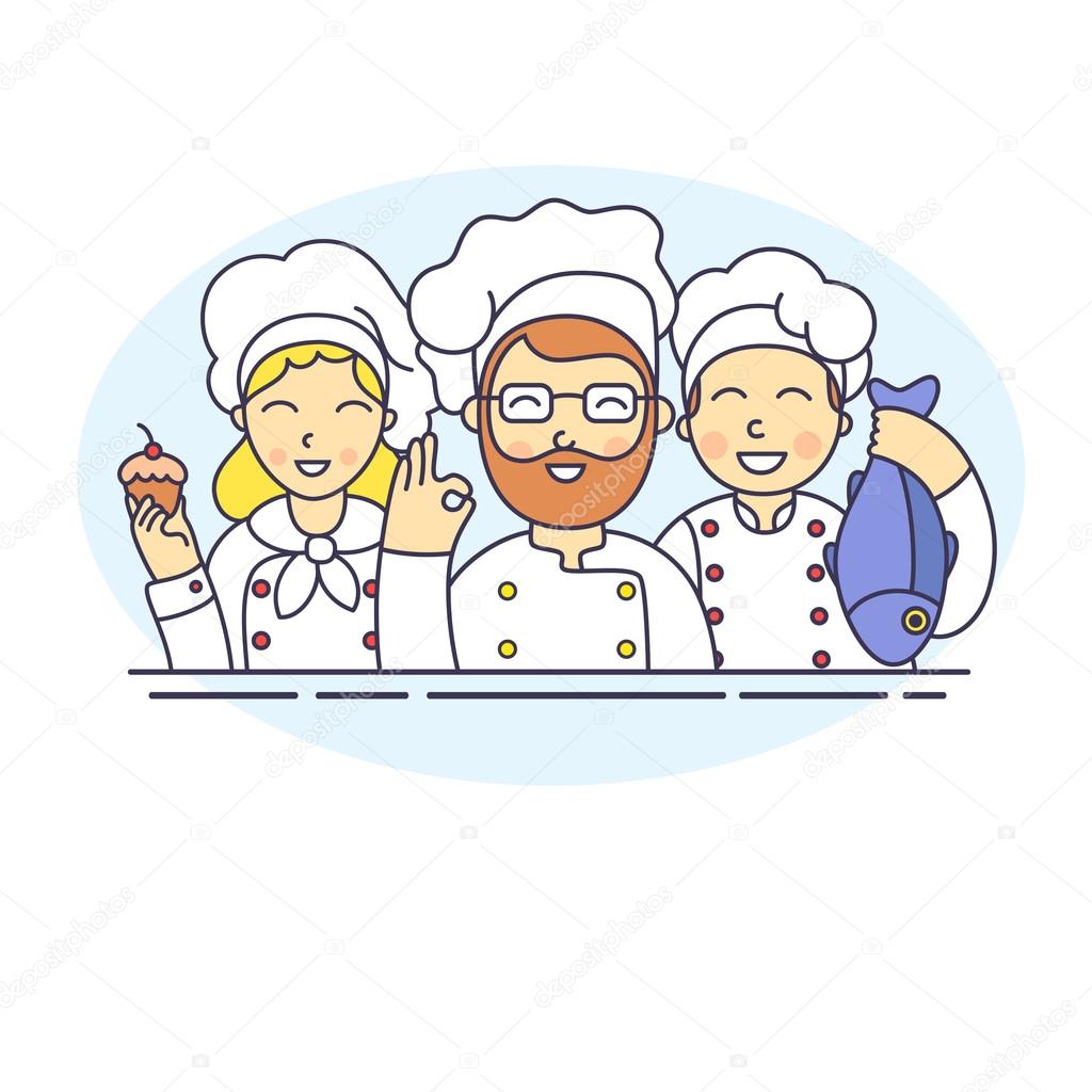 Group chef vector Stock Vector by ©MchlSkhrv 123658594