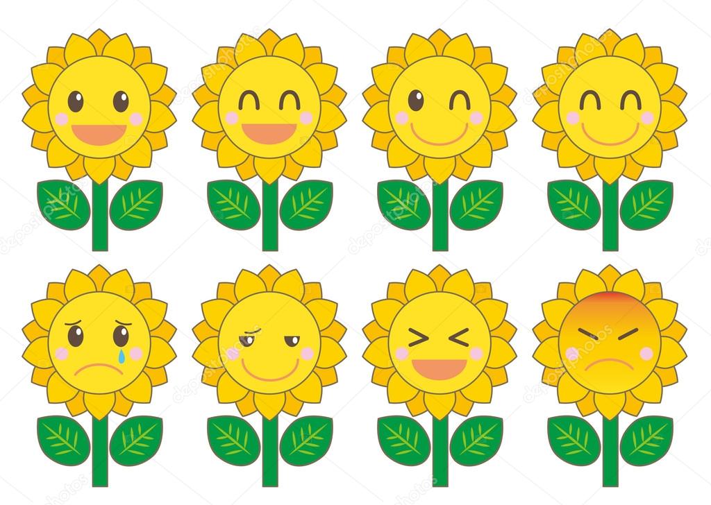 Sunflower facial expression Stock Vector Image by ©Kayocci #115802400