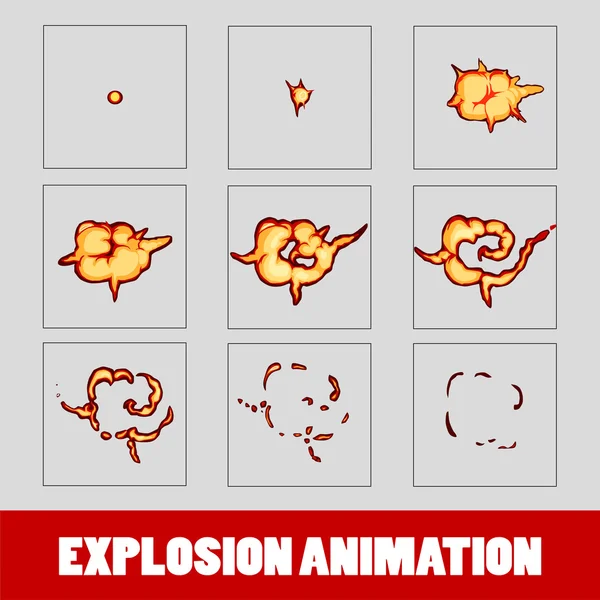 Sprite explosion animation frames for game. — Stock Vector © Lectermd ...