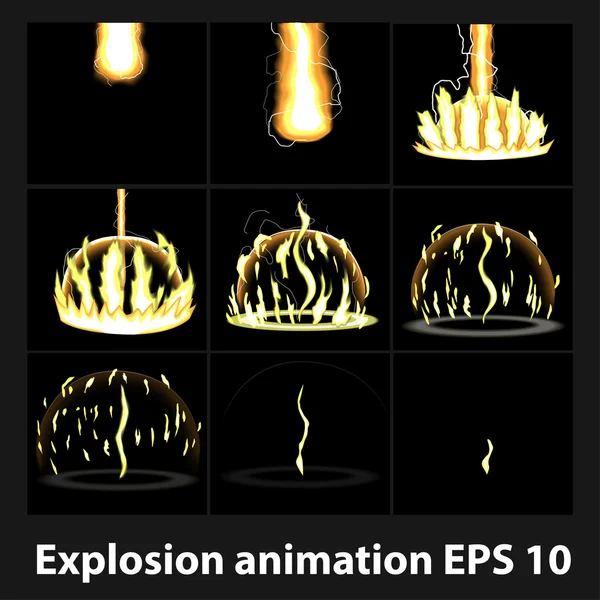 Explosion sprite sheet Vector Art Stock Images | Depositphotos