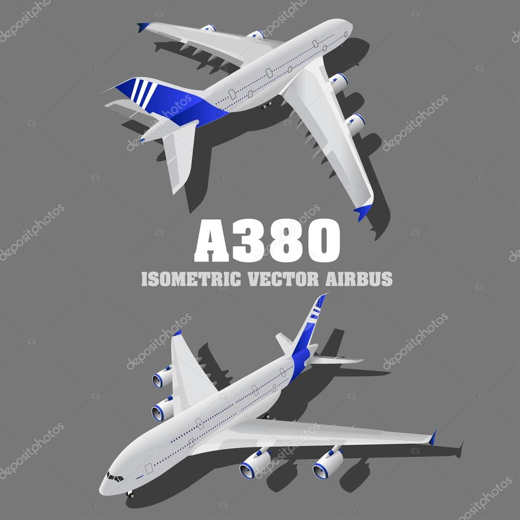 a380, ilustración isométrica grande del avión 3d del pasajero ...