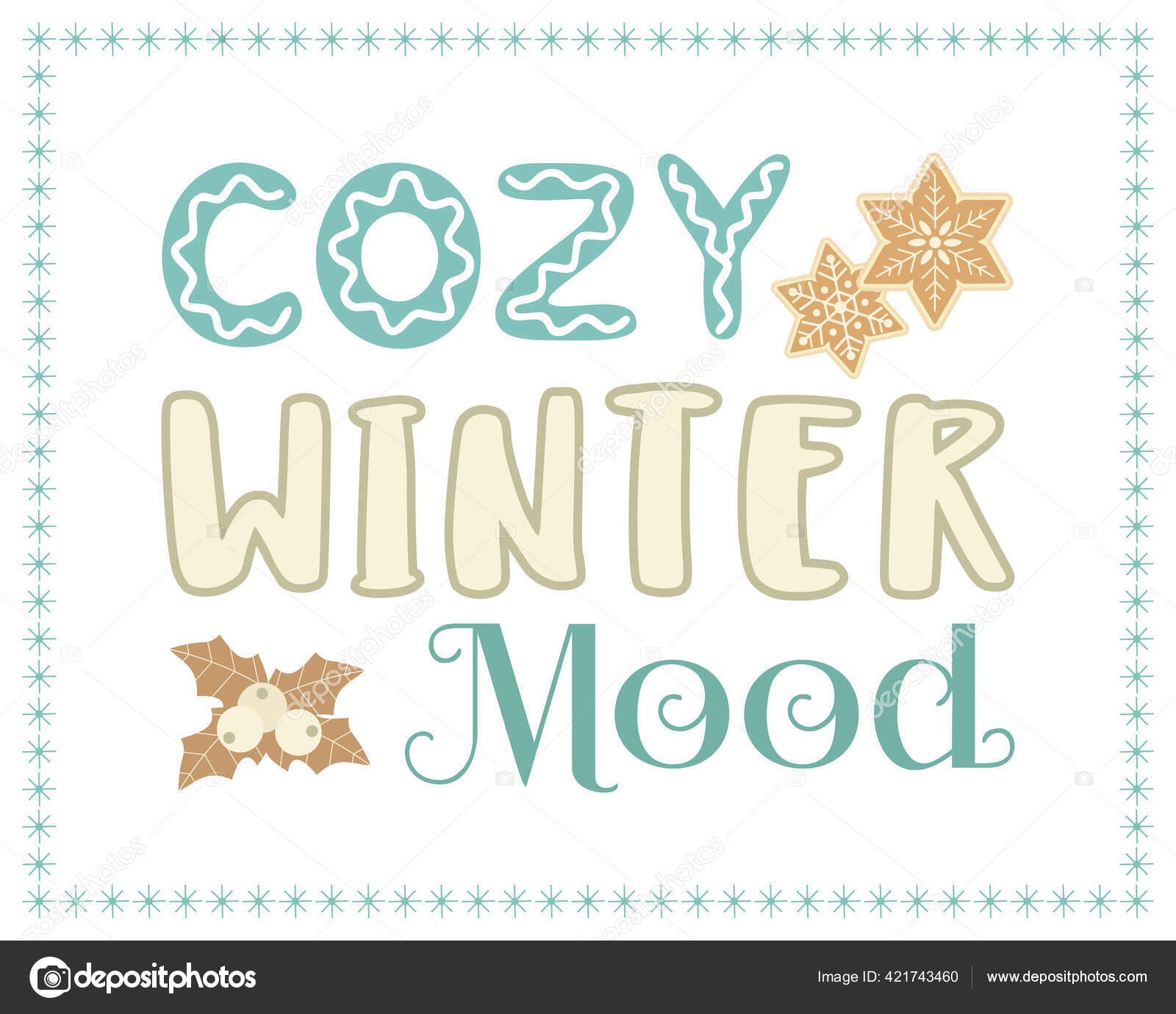 Cozy Winter Mood Hand Drawn Vector Poster Cute Fun Lettering Stock ...