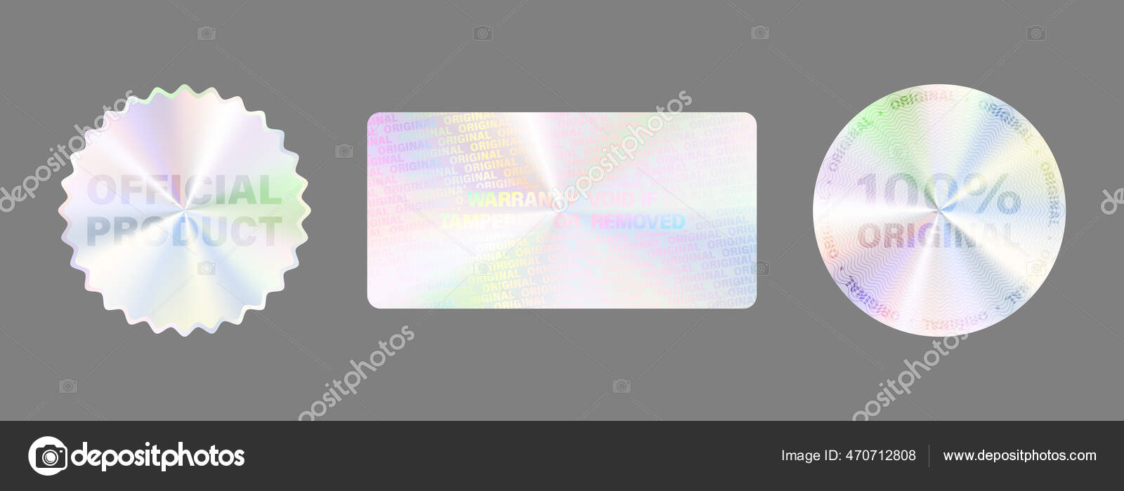 Product Certification Symbol. Hologram Sticker Set. Vector. Stock ...
