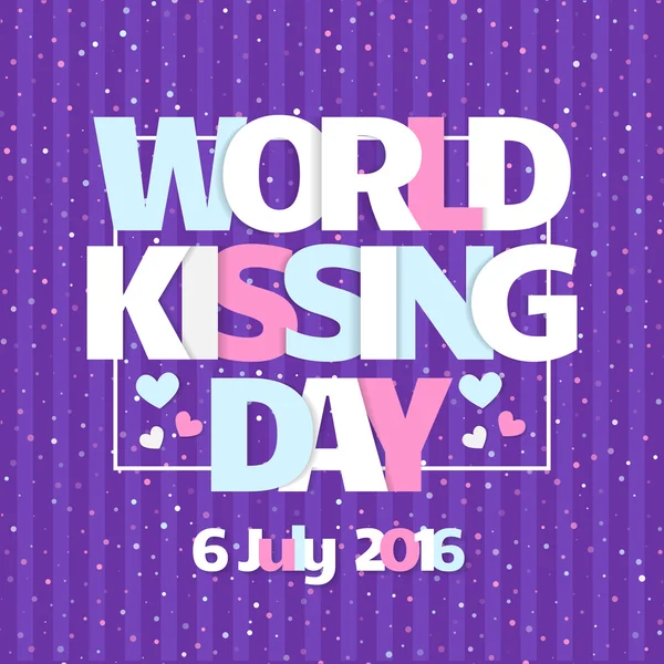 World Kissing Day vector card. Celebrate Kissing Day with hearts Stock ...